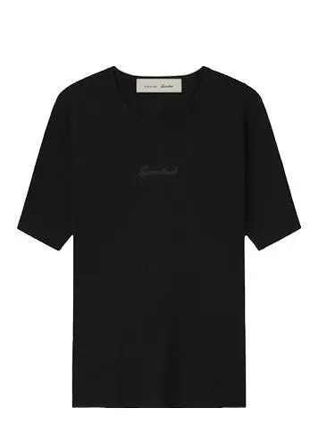 Fear Of God Essentials Signature Rib Knit Fitted Short Sleeve Tee Shirt - Vintage Black