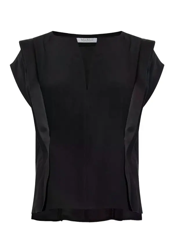 Max Mara V-neck Panel Blouse - Black