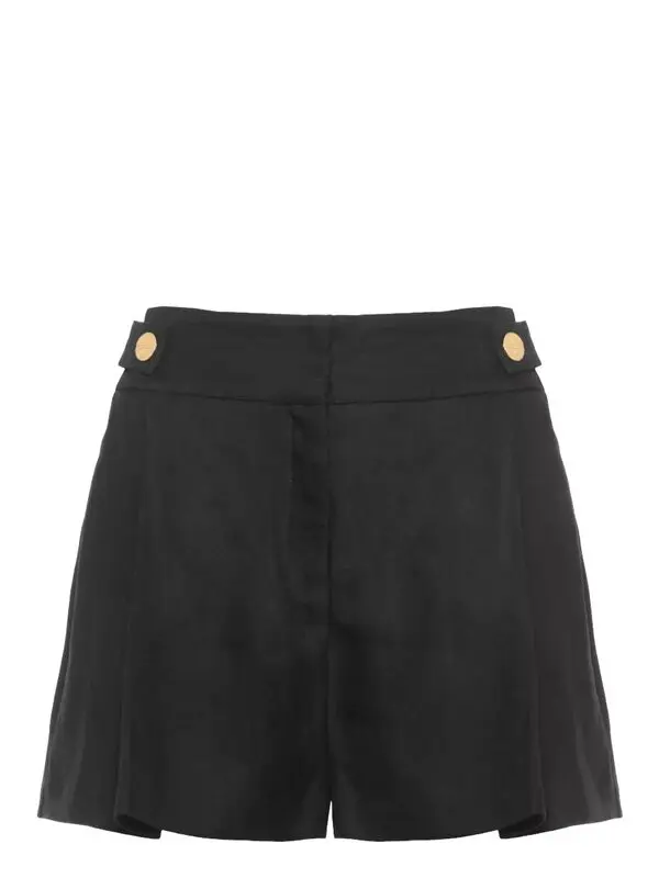 Elisabetta Franchi Button-detail Pleated Shorts - Black