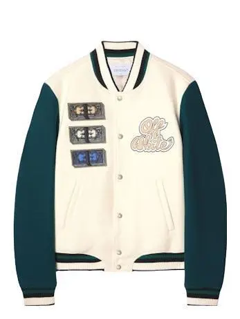 Off-White Cash Wool Reg Varsity Jacket - White