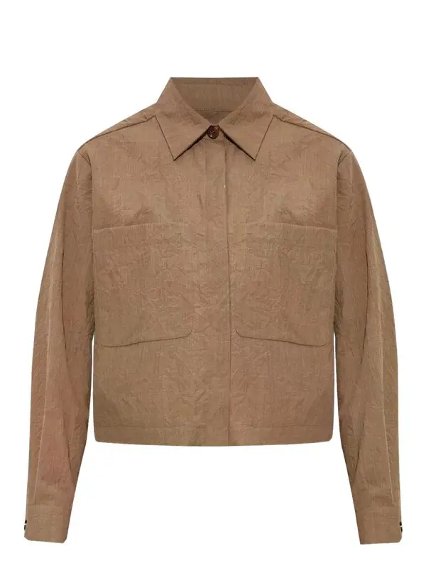 Max Mara Textured Shirt With Pockets - Brown