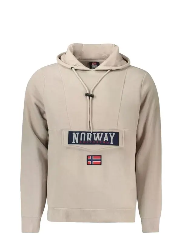 NORWAY 1963 Logo-patch Flap-pocket Hoodie - Neutrals
