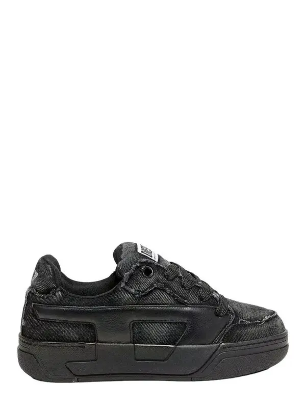 DIESEL® S-d-ollie Washed Denim Sneakers - Black