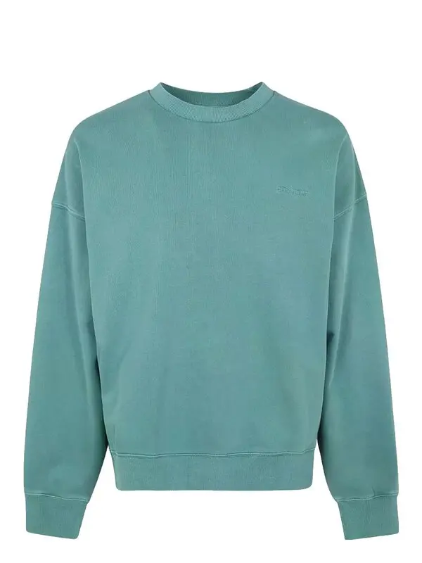 Carhartt Work In Progress Benton Garment-dyed Embroidered-logo Sweater - Blue