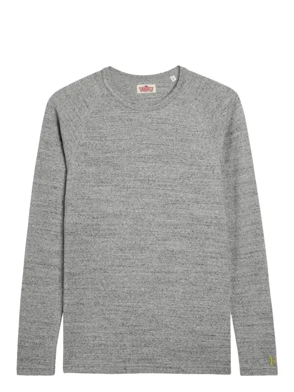 Stretch Marl-effect Long-sleeve T-shirt - Grey