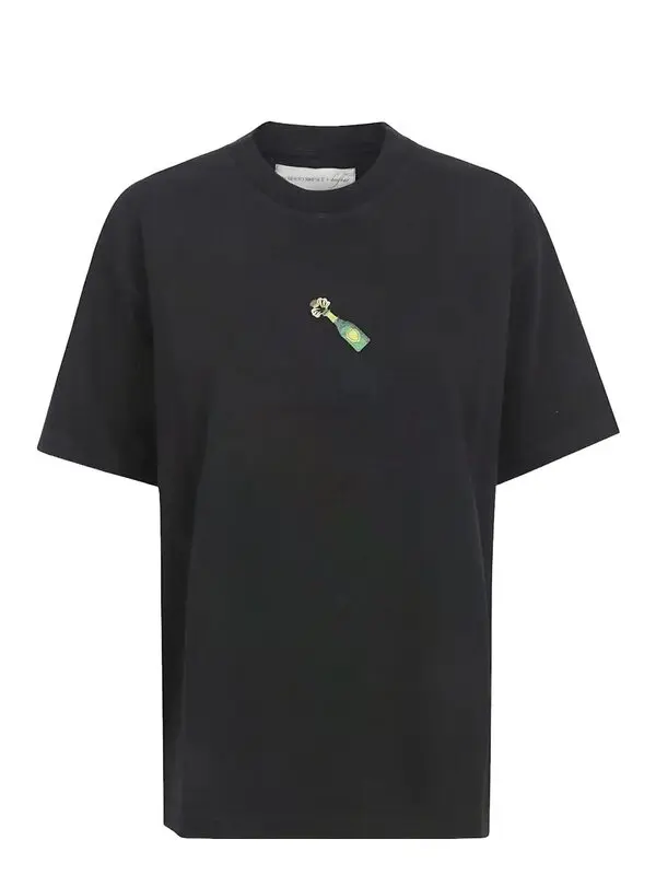 ALBERTO BRESCI Embroidered-motif T-shirt - Black