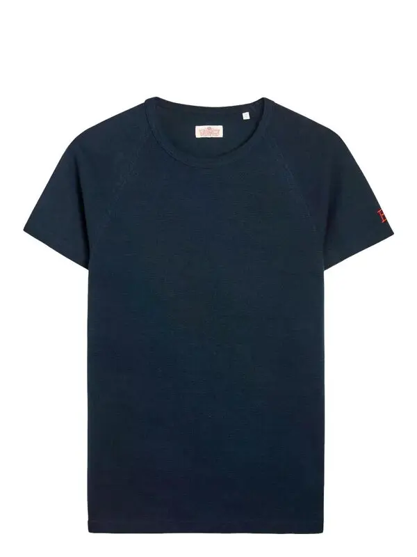 STRETCH FRAISE Ribbed T-shirt - Blue