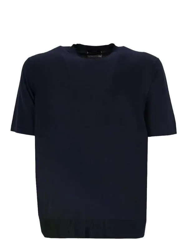 HOSIO Short-sleeve Knitted T-shirt - Blue