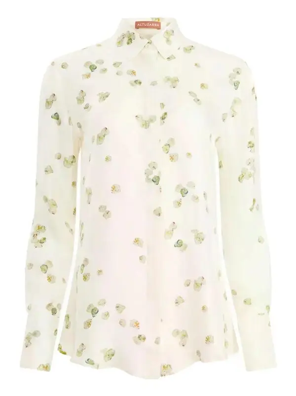 Altuzarra Petal-print Silk Shirt - Neutrals