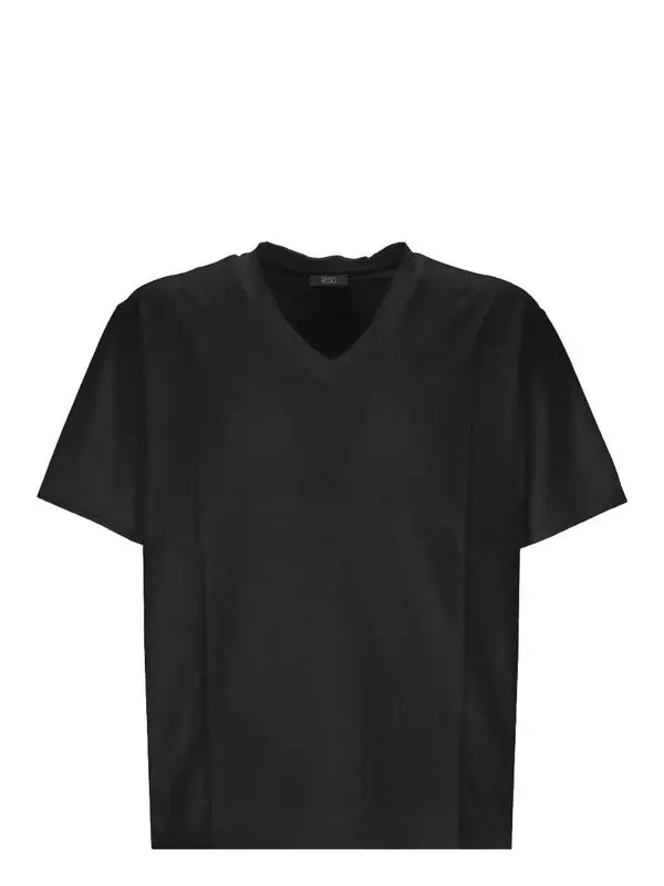 HOSIO V-neck Knitted T-shirt - Black