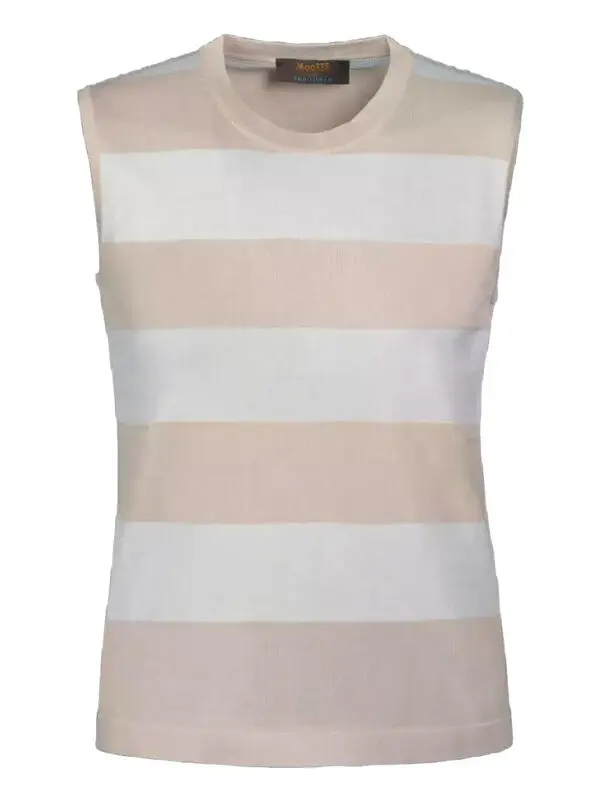 MOORER Atilia Striped Top - Neutrals