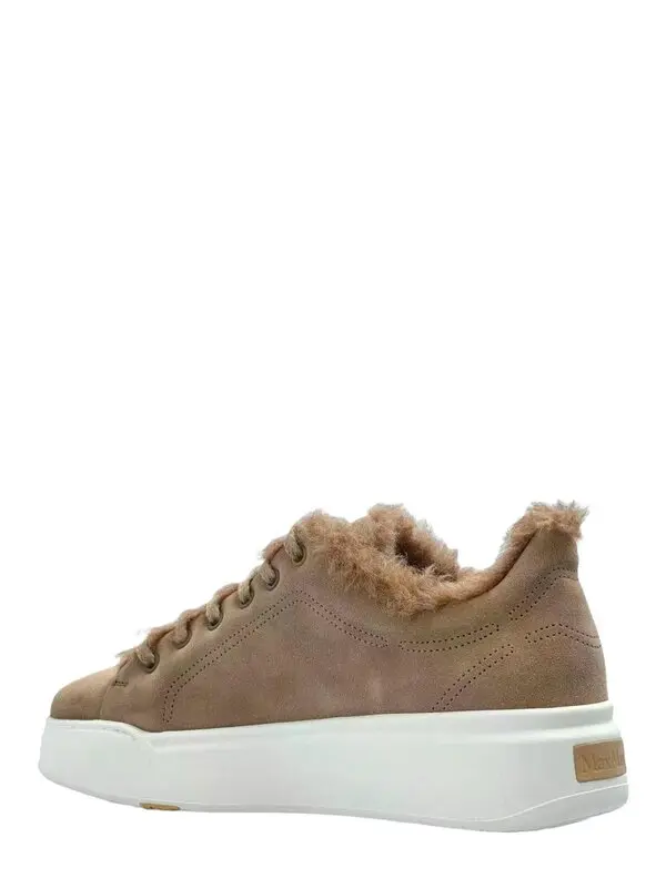 Max Mara Fur Trim Sneakers - Neutrals