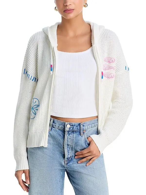 Vintage Havana Zip Up Sweater - Ivory