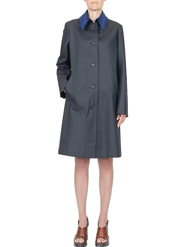 CALLAS MILANO Alaine Water Resistant Canvas Coat - Navy