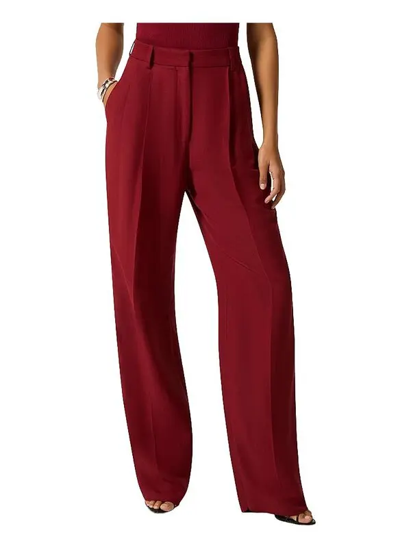ARGENT Pleated Tapered Trousers - Maroon