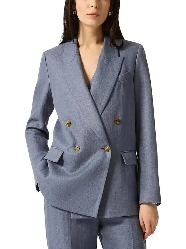 ARGENT Peak Lapel Blazer - Blue Grey