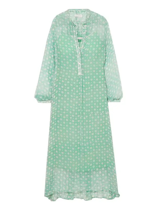 Cloe Cassandro Andrea Printed Silk Crepon Tunic - Green