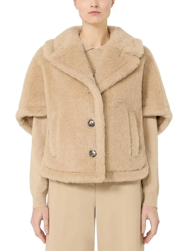 Max Mara Teddy Cape Jacket - Sand