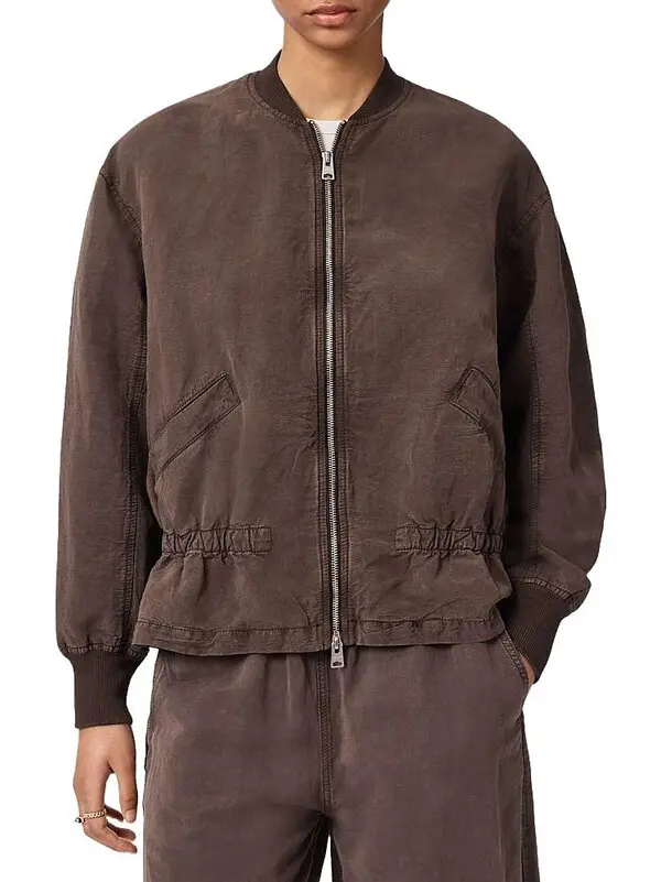ALLSAINTS Sofi Bomber Jacket - Plum Brown