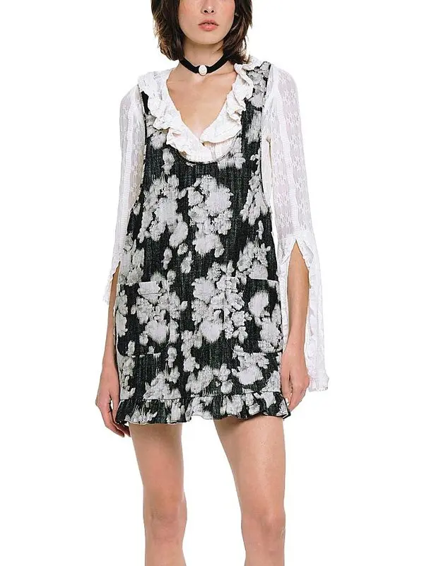 Anna Sui Rose Illusion Denim Jumper - Black
