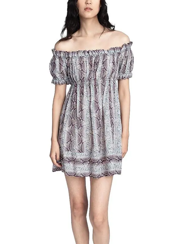 Anna Sui Cotton Mini Dress - Amethyst Multi