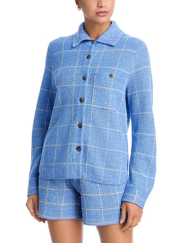Guest In Residence Dylan Cashmere & Linen Shirt - Delft Blue