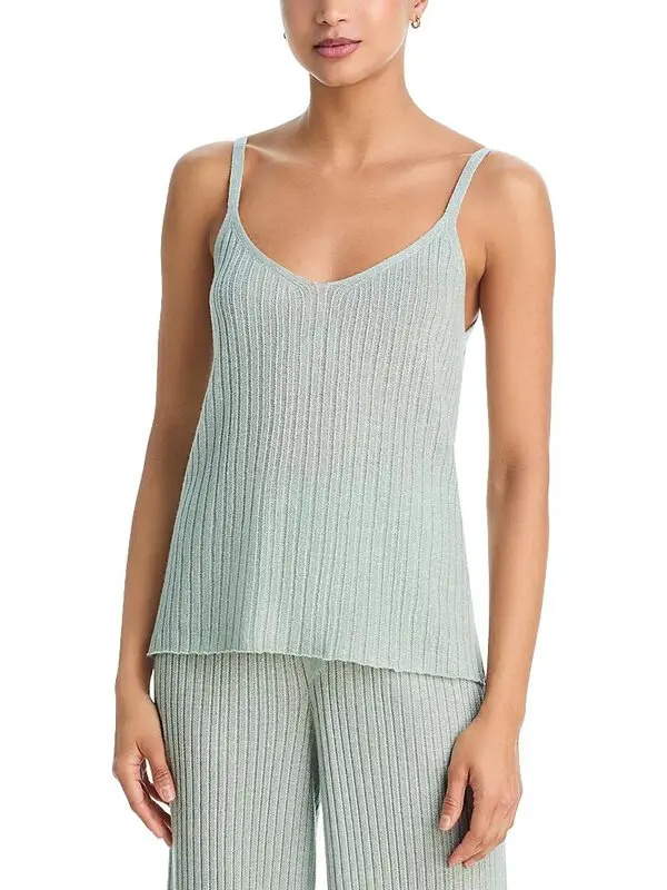 Guest In Residence Breezy Ribbed Tank Top - Sage Brush