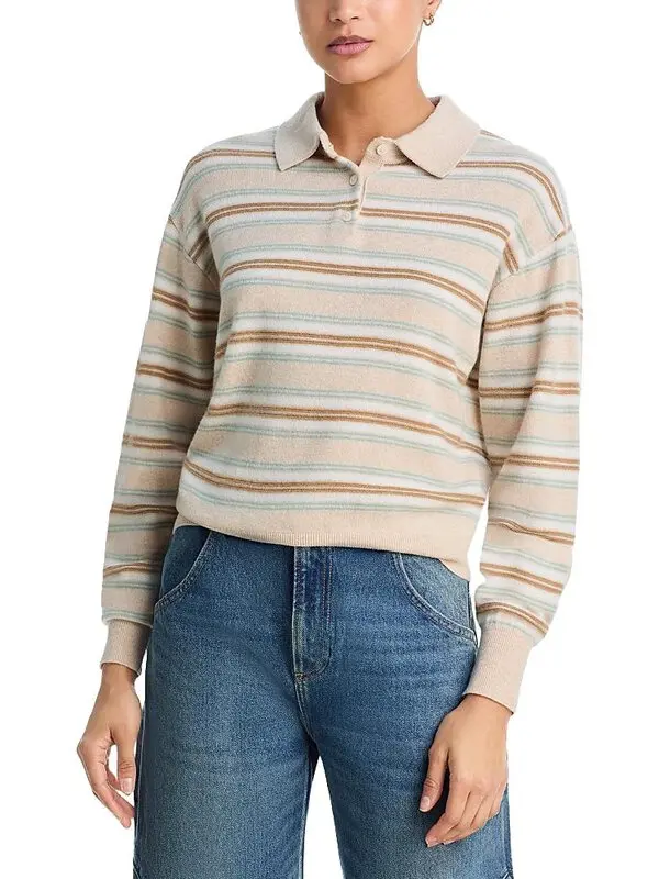 Guest In Residence Cashmere Polo Sweater - Stone Combo