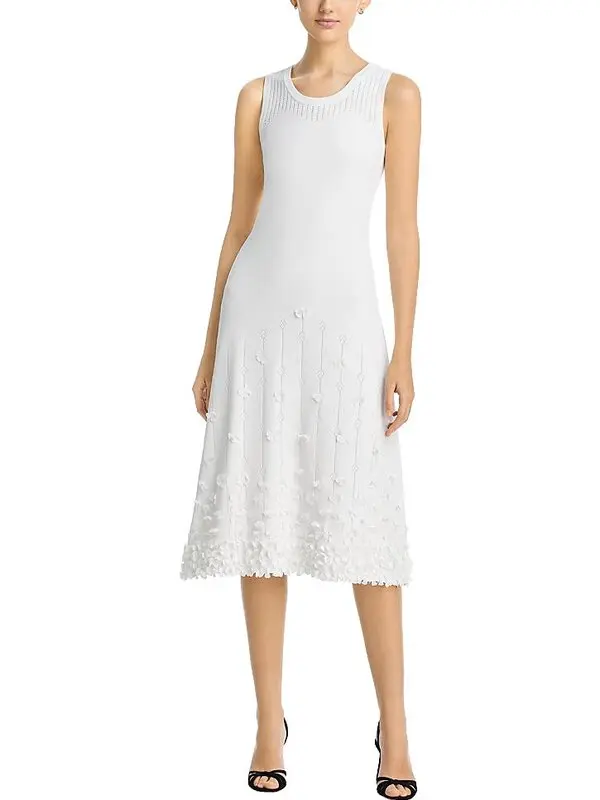 Elie Tahari Alana 3d Floral Dress - Sky White