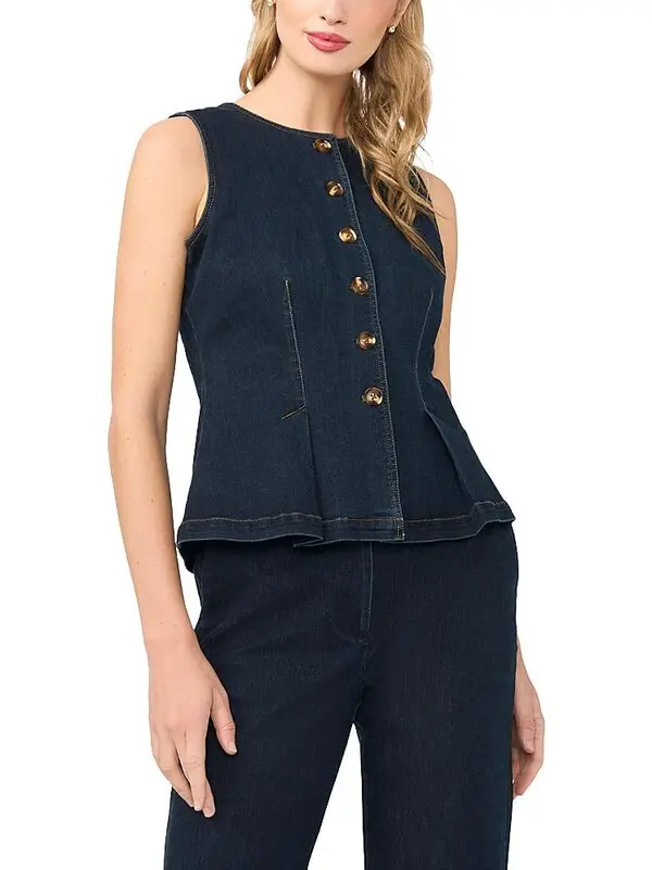 Ted Baker London Gia Button-up Vest - Estate Blue