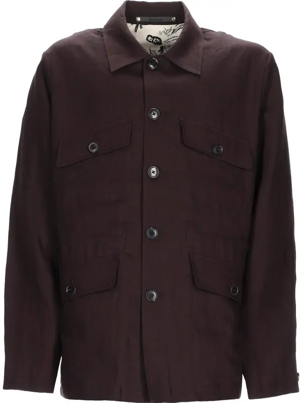 Paul Smith Linen Field Jacket - Purple