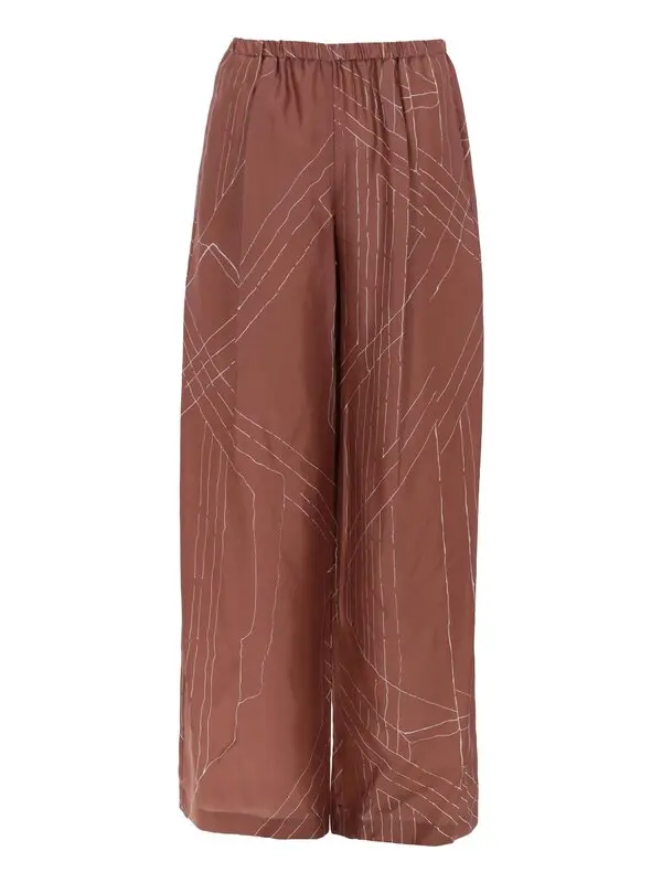 ALYSI Seta Pantalone - Brown