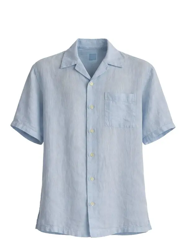 120% Lino Linen Camp Shirt - Azure
