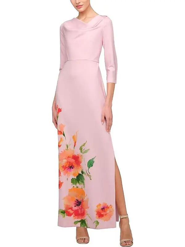 KAY UNGER Magnolia Column Gown - Light Pink