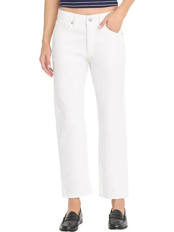 Good American Vintage High Rise Straight Ankle Jeans - White
