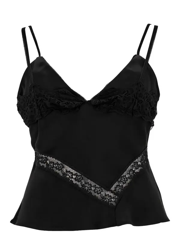 MSGM Top With Lace Detailing - Black