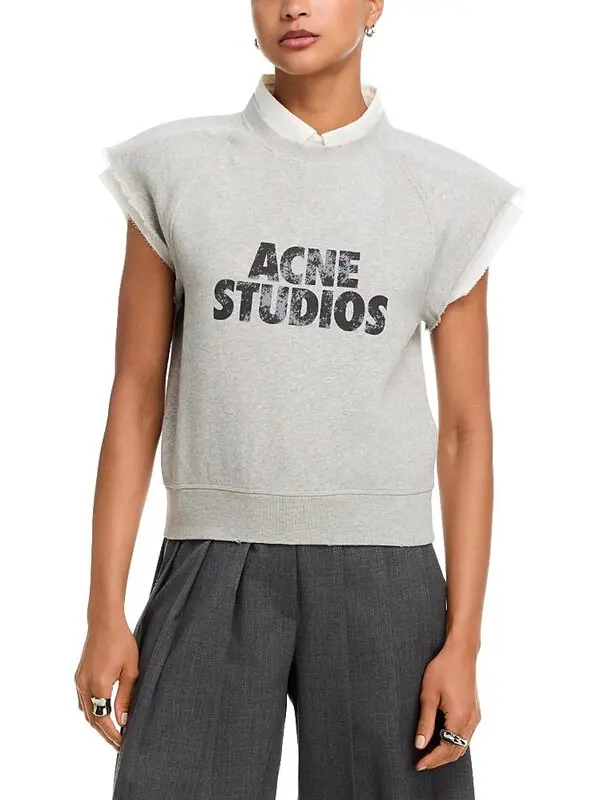 Acne Studios Layered Sleeveless Sweatshirt - Grey Melange