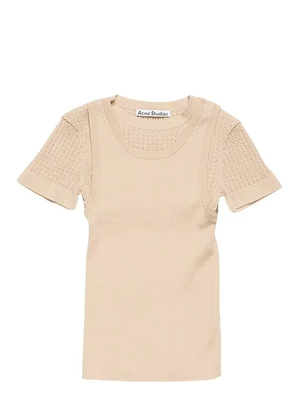 Acne Studios Layered Knit Top - Beige