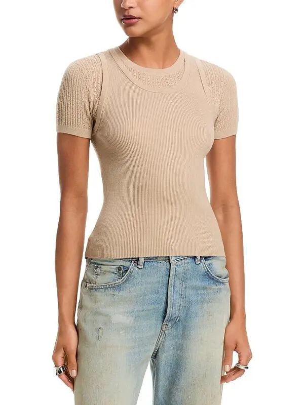Acne Studios Layered Knit Top - Beige