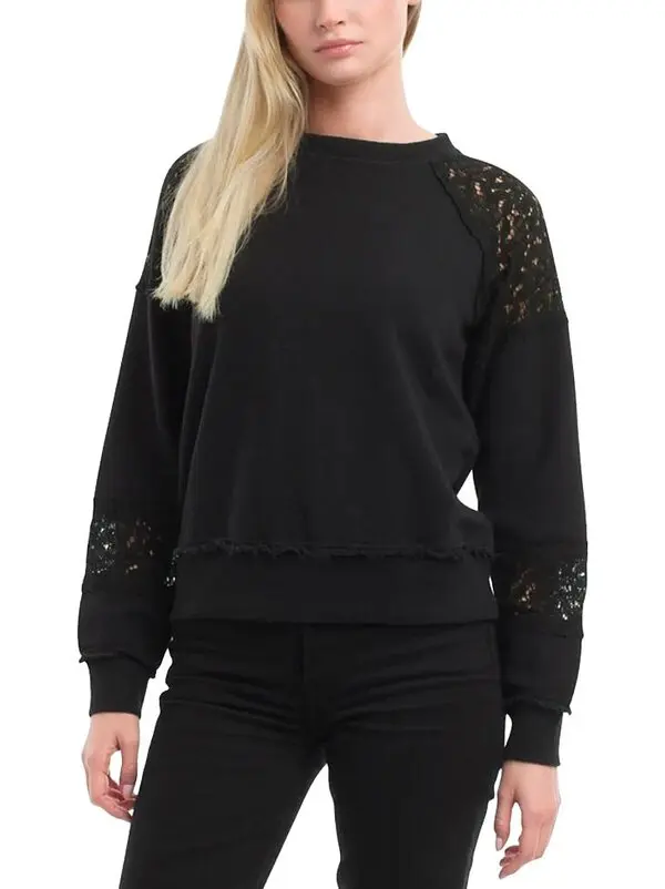 WILT CLOTHING Lace Detailed Sweatshirt - Black
