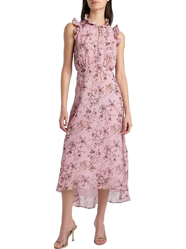 Santorelli Sasha Floral Georgette High-low Dress - Sweet Pink