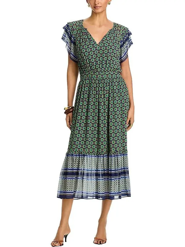 Velvet By Graham & Spencer Cheryl Ruffle Sleeve Dress - Multi