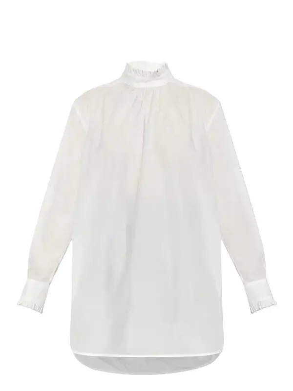 Max Mara Gettata Ruffled High-neck Shirt - White