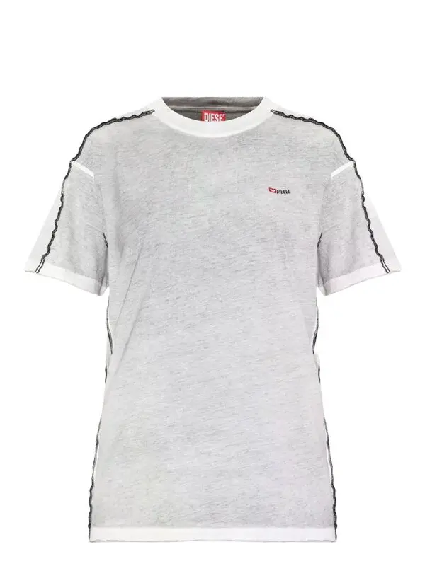 DIESEL® Logo-embroidered T-shirt - Grey