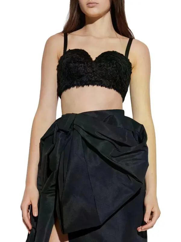 Givenchy Sweetheart-neck Crop Top - Black