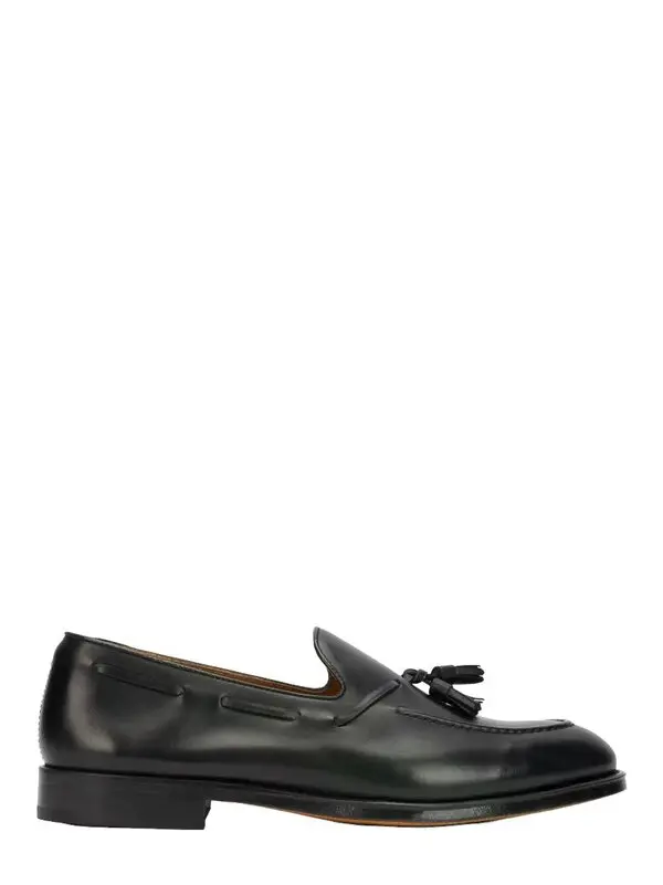 DOUCAL'S Tassel Detail Leather Loafers - Black