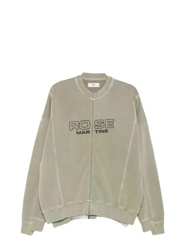 Martine Rose Logo-print Zip-up Sweatshirt - Green