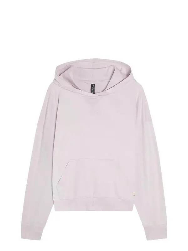 Vuori Logo-patch Jersey Hoodie - Purple