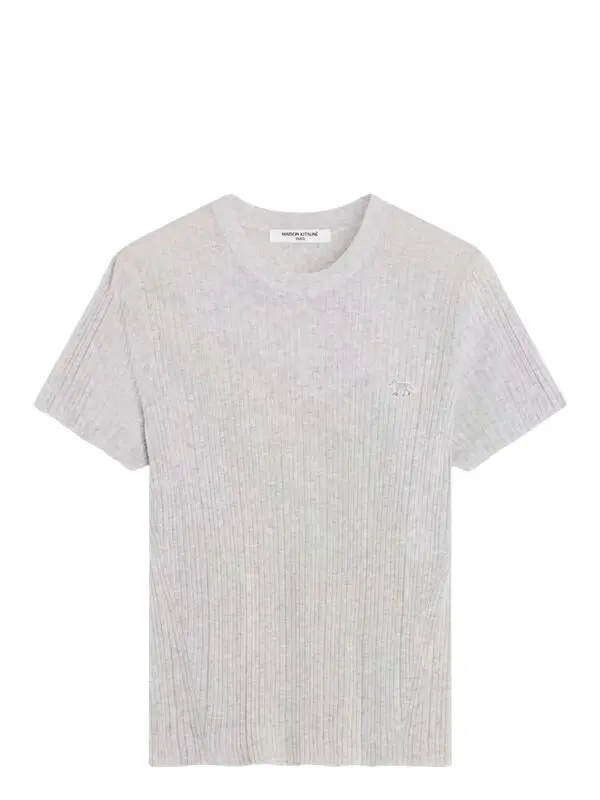Maison Kitsuné Ribbed-knit T-shirt - Grey