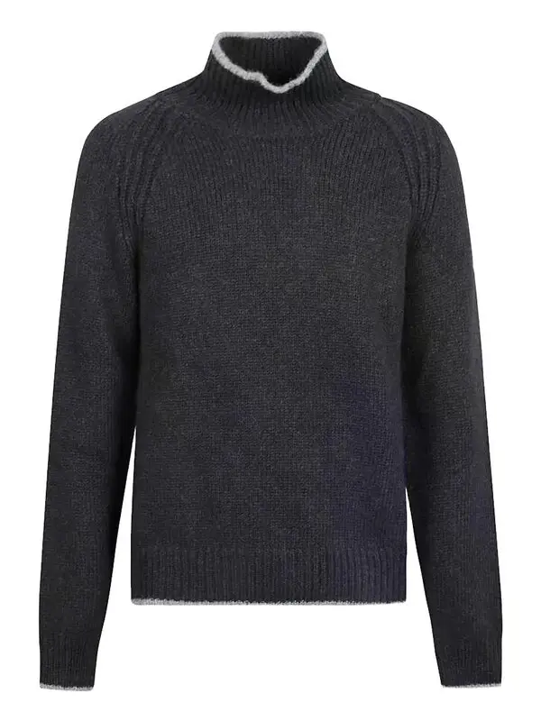 Moncler Ribbed-knit Turtleneck Sweater - Grey